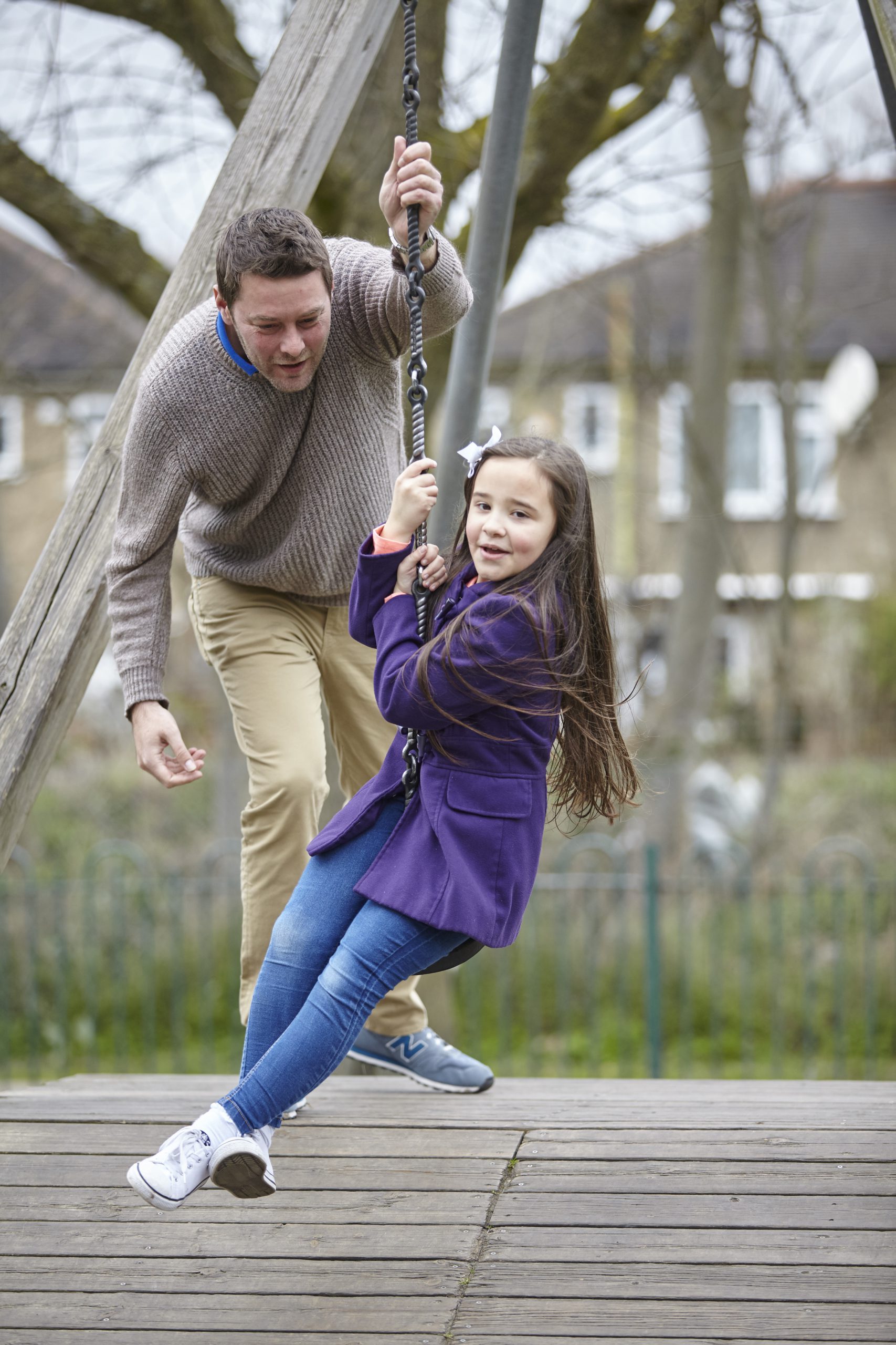 Dad and daughter on the zip wire 01 - First4Adoption